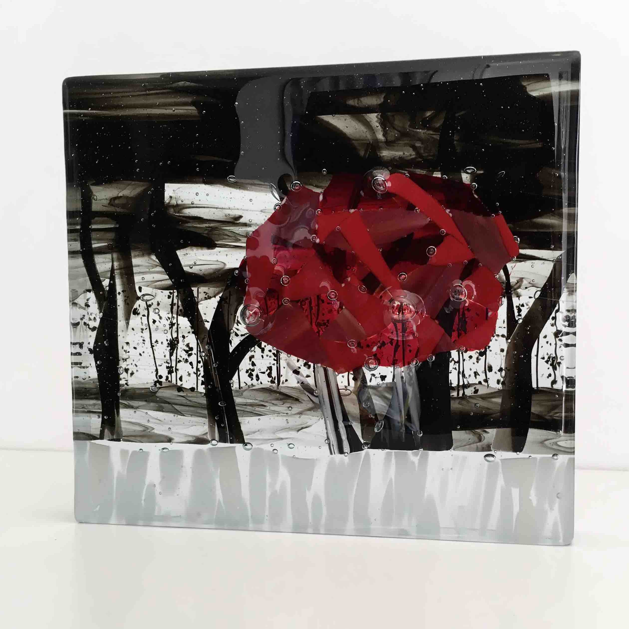 - Verre Fusing - "Arbre Rouge - Forêt noire" | Entre Terre & Talents